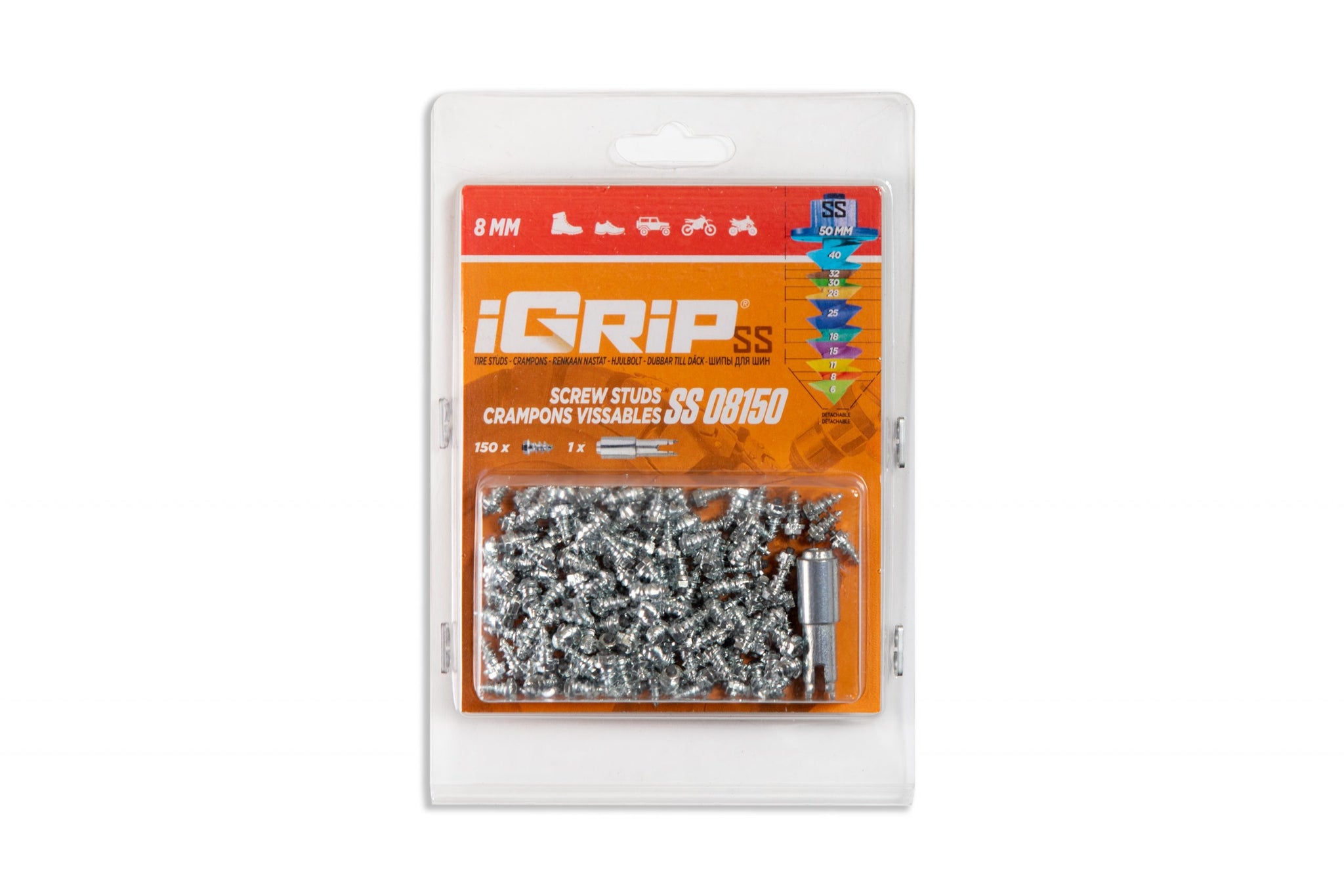 SS-08 iGrip Shouldered Tire Studs 8mm – Durable Ice Traction Grip ...